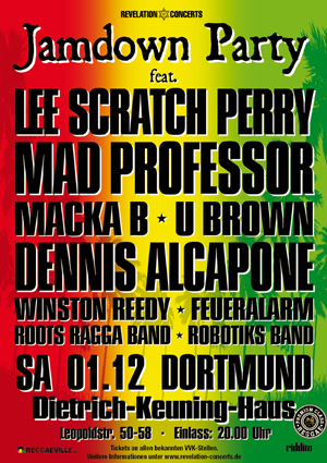 KONZERT-TIP: 01.12.12 Jamdown Party Dietrich-Keuning-Haus, Dortmund mit ...